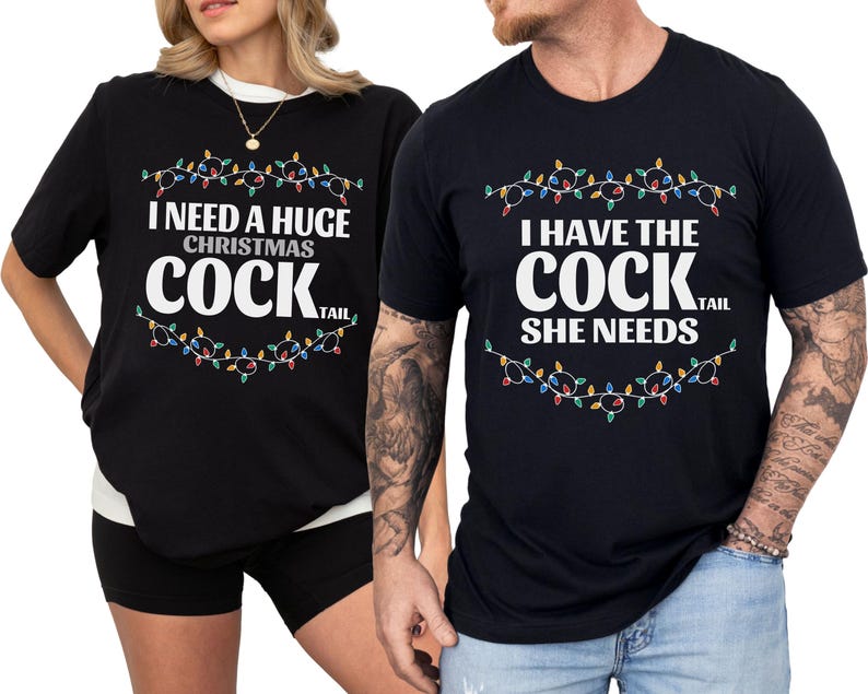 Funny Couples Inappropriate Matching Shirt, Adult Humor Christmas Party ...