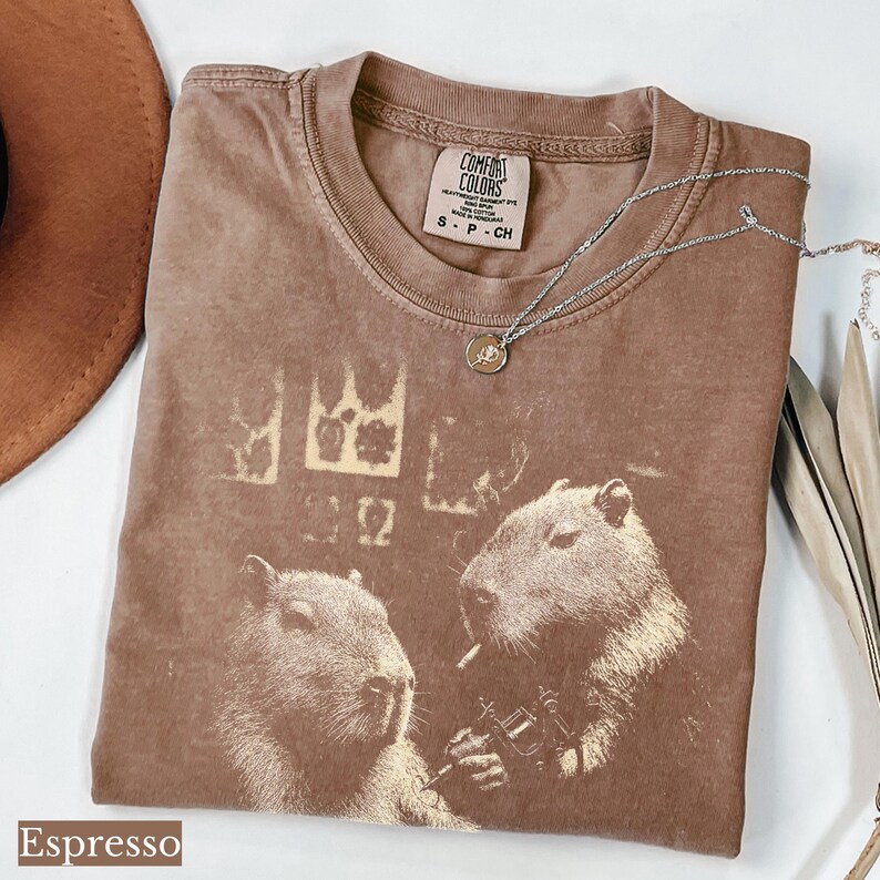 Vintage Capybara Tattoo Meme Shirt | Funny Tattooing Scene UNISEX T ...