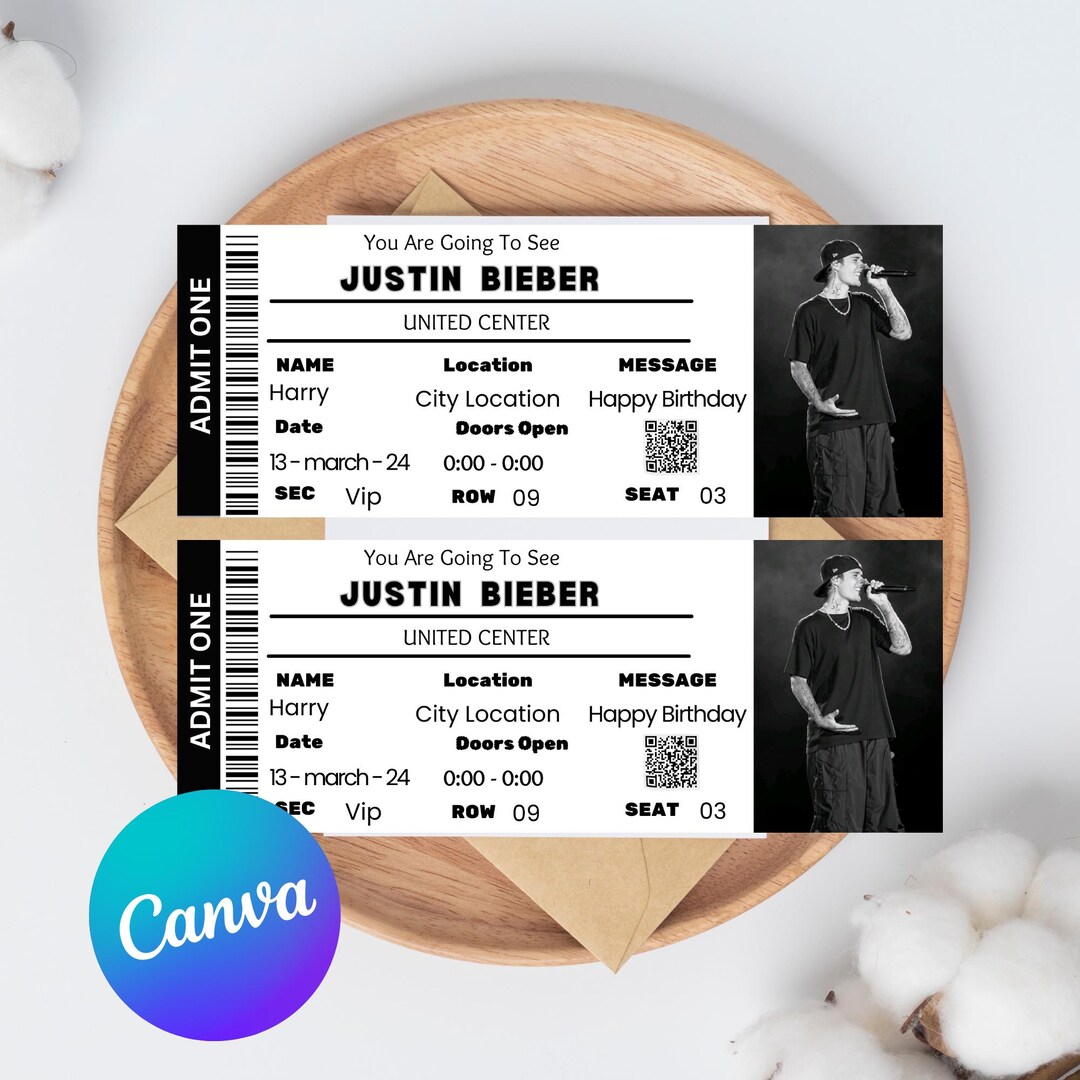 Editable Concert Ticket Template | DIY Event Ticket | Surprise Gift ...