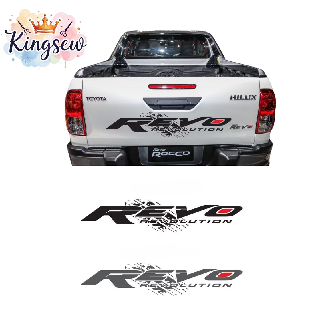 Toyota Hilux Revo Rocco Rear Truck Side Body Car Decal 4 Door Truck ...