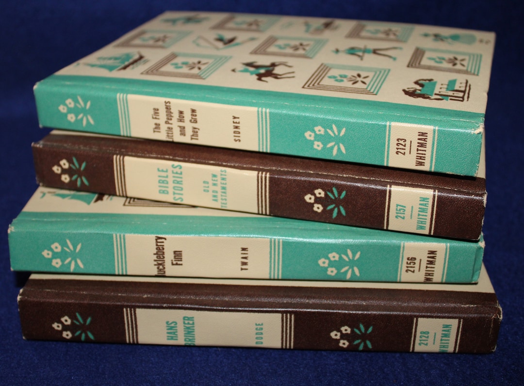 Vintage Whitman Classics Books Huck Finn, Little Peppers, Bible Stories ...
