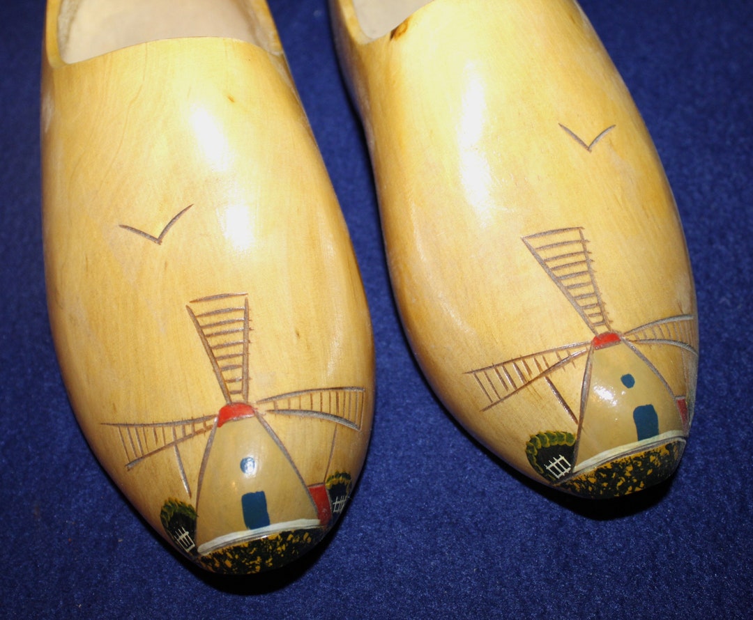Vintage Windmill Design Wood Clogs - Etsy