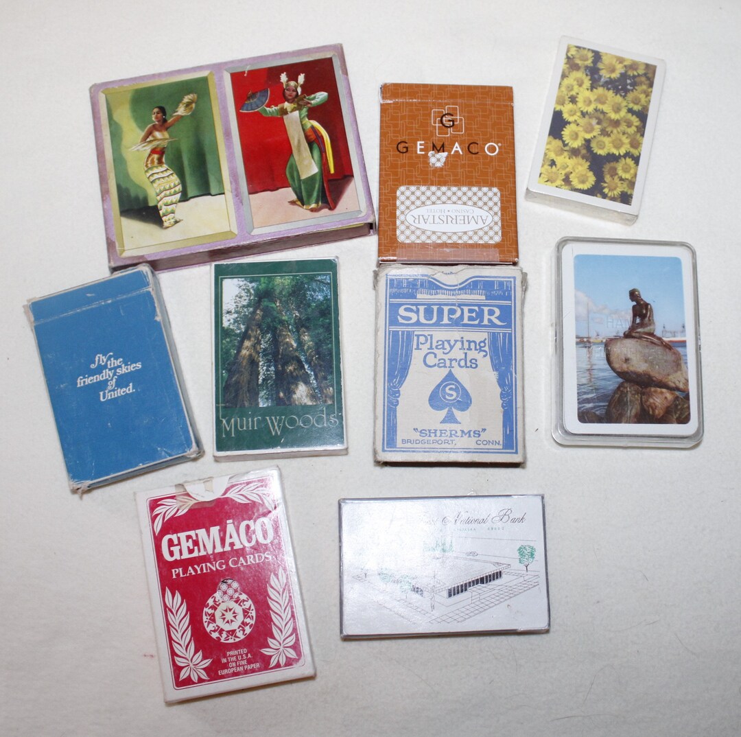 Vintage Playing Card Decks Lot of 10 - Etsy