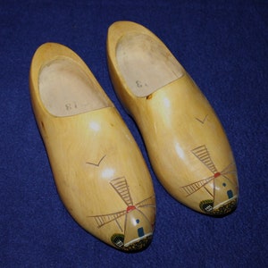 Vintage Windmill Design Wood Clogs - Etsy