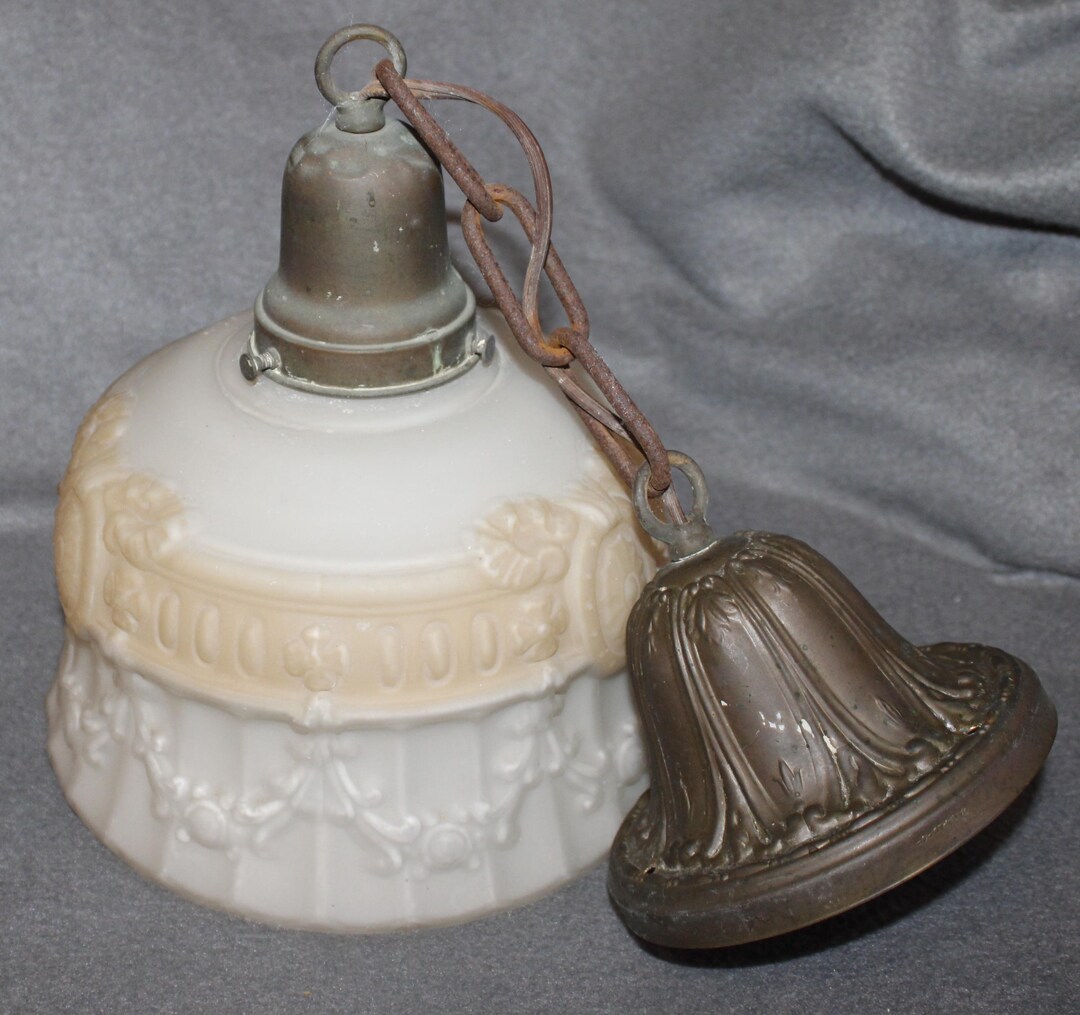 Antique Drapery or Garland Pattern Shaded Pendant Light - Etsy