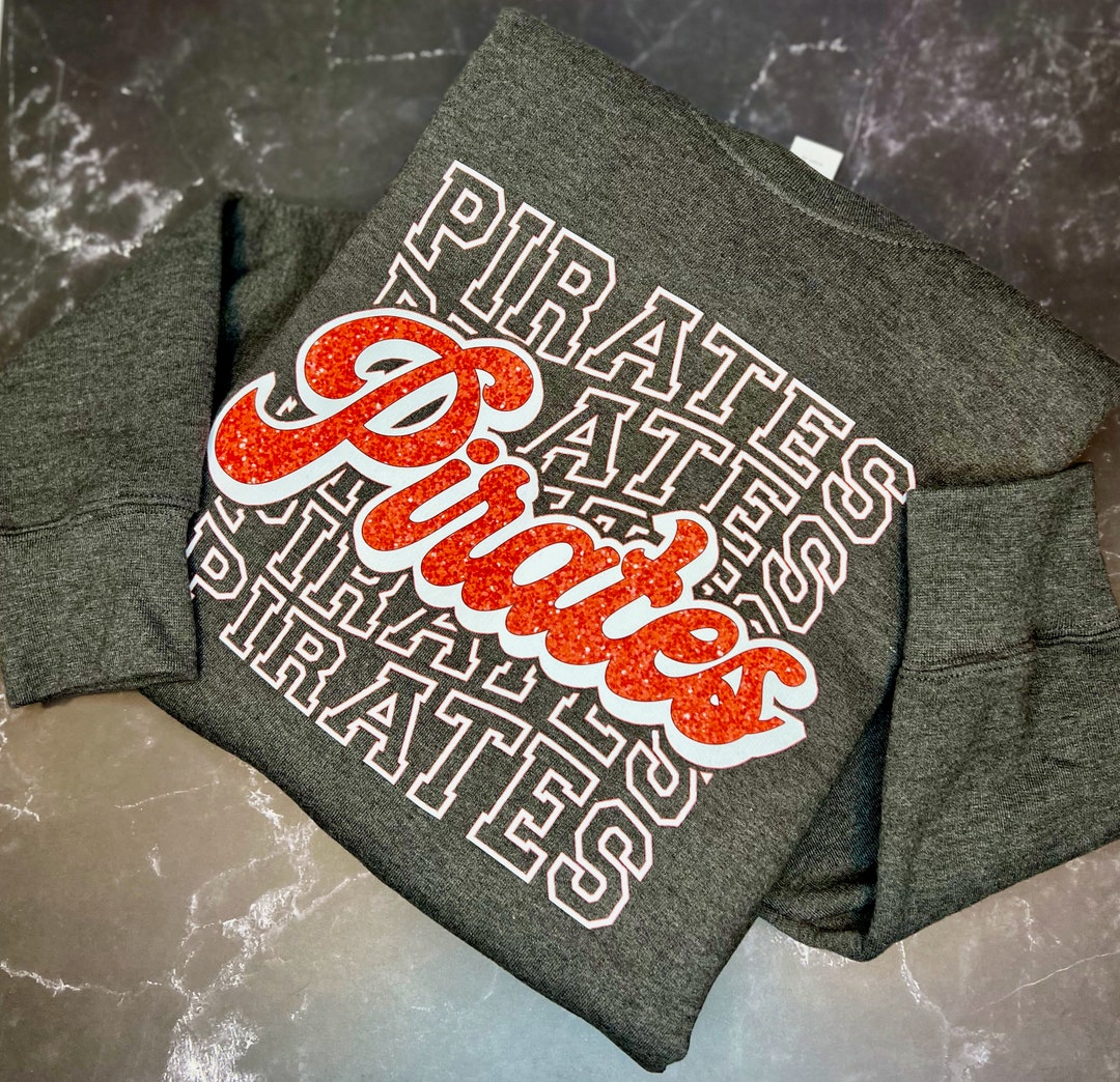Pirates Crewneck Sweatshirt / Pirates Block Letter Retro Sweatshirt ...