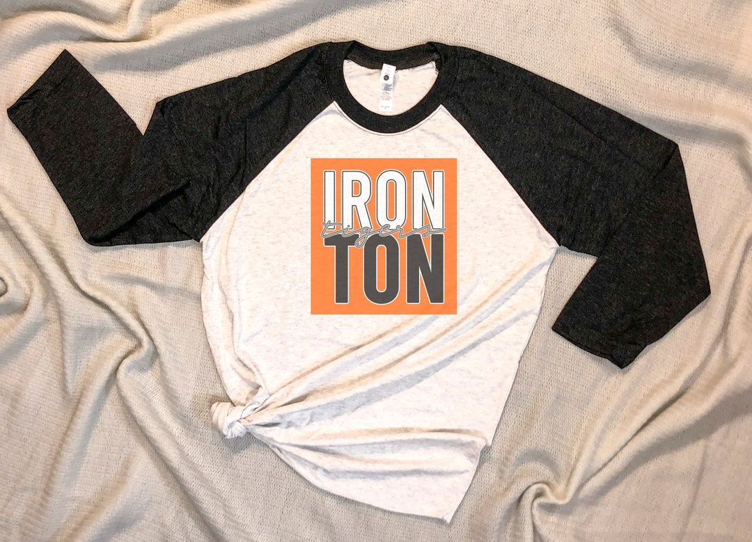 Ironton Fighting Tigers 3/4 Sleeve Raglan Baseball Tee / Black Sleeve ...