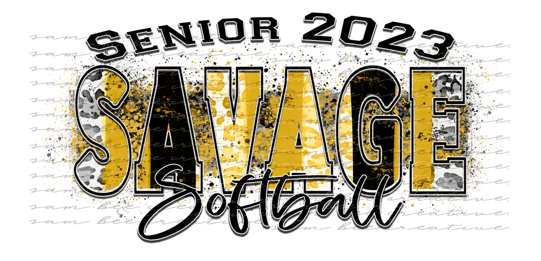 Savage Softball Game Day Digital Design / Black Metallic Gold - Etsy