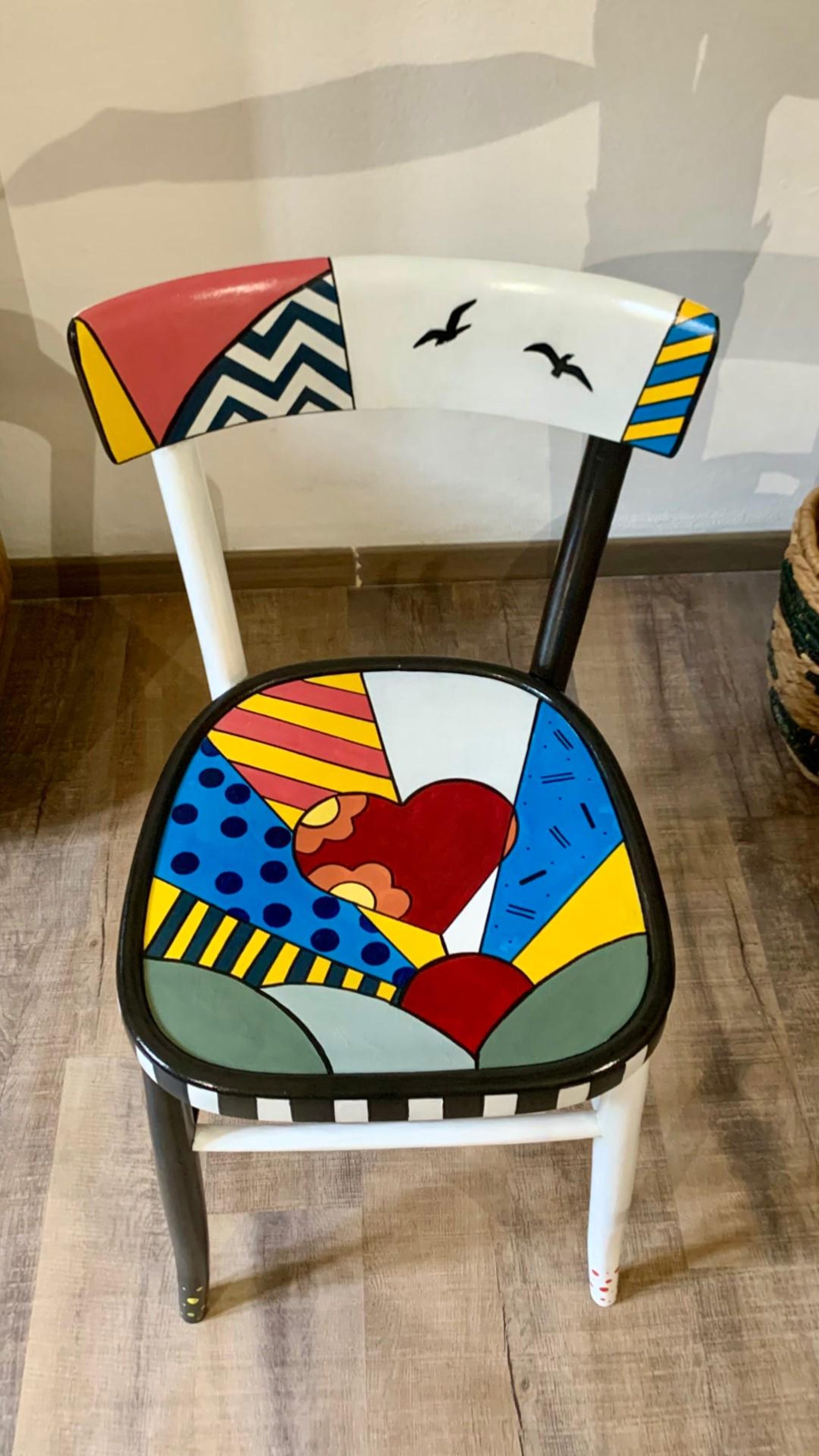 SOLD! Hand-painted Chair - Original Furniture - Artistic Chair - Etsy