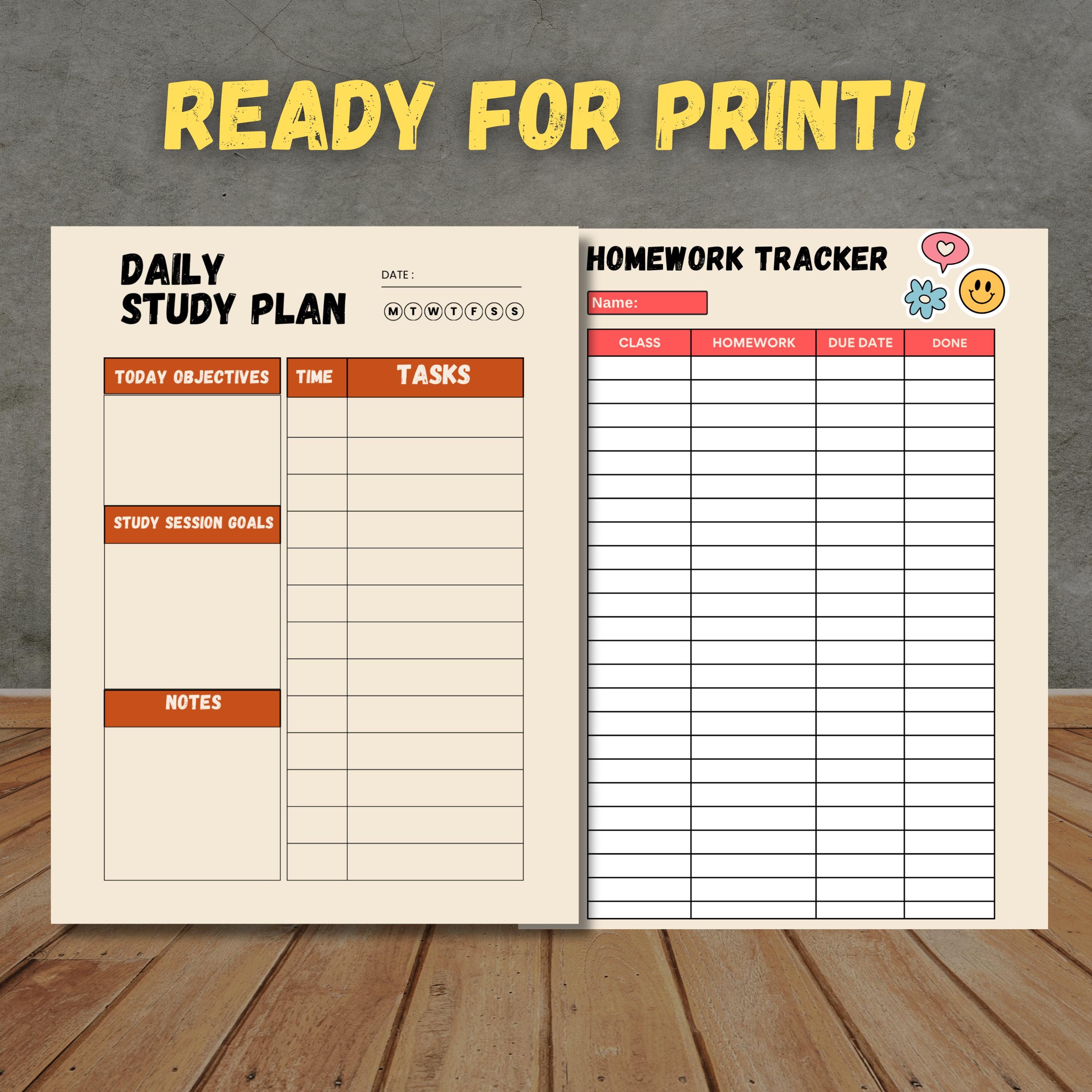 Printable Student Planner Bundle, Minimalist Digital Academic Student ...