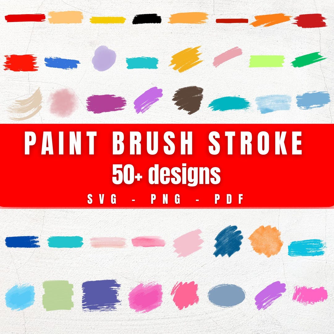 Paint Brush Stroke Svg Bundle, Hand Drawn Watercolor Brush Stroke ...