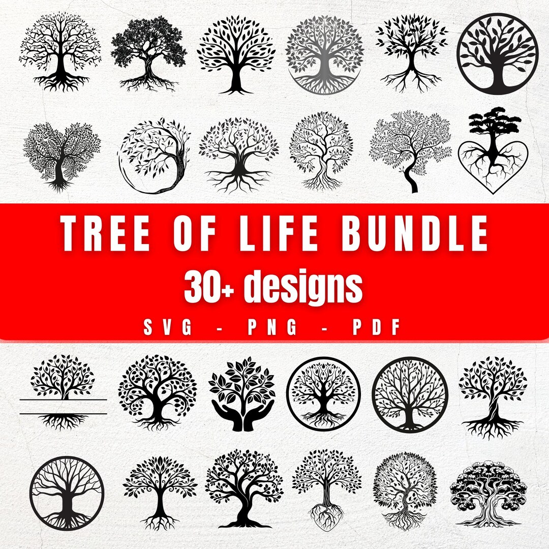 30 Tree of Life SVG Bundle | Sacred Tree Clipart PNG PDF | Tree Symbol ...