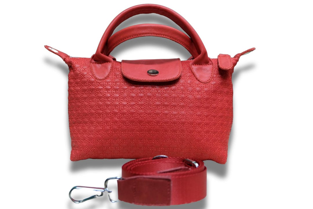 Red Leather Mini Bag With Adjustable Strap – Crossbody Shoulder Purse ...