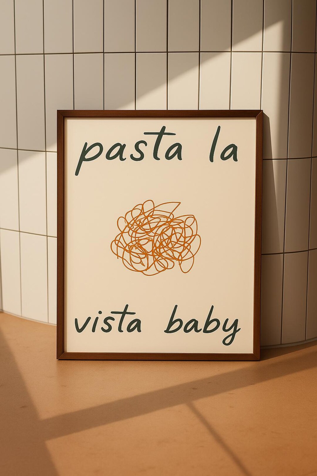 Pasta La Vista Baby Poster – A5 A4 A3 A2 A1 A0 Sizes, Vintage Groovy ...