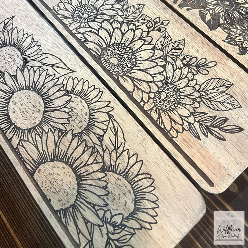 Laser Engraved Sunflower Cutting Board: Rustic Home Decor - Etsy
