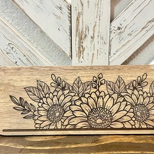 Laser Engraved Sunflower Cutting Board: Rustic Home Decor - Etsy