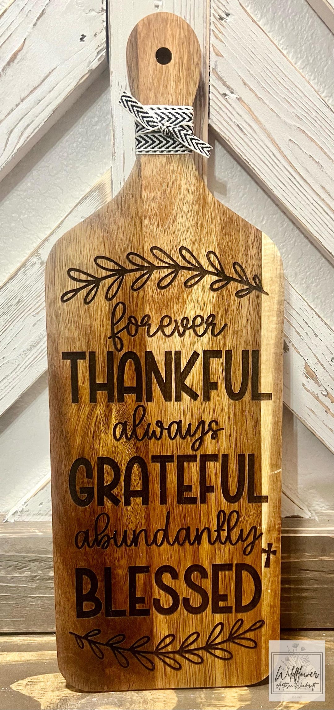 Thankful, Grateful, Blessed Cutting Board - Perfect for Wedding Gift, Housewarming Gift, Laser ...