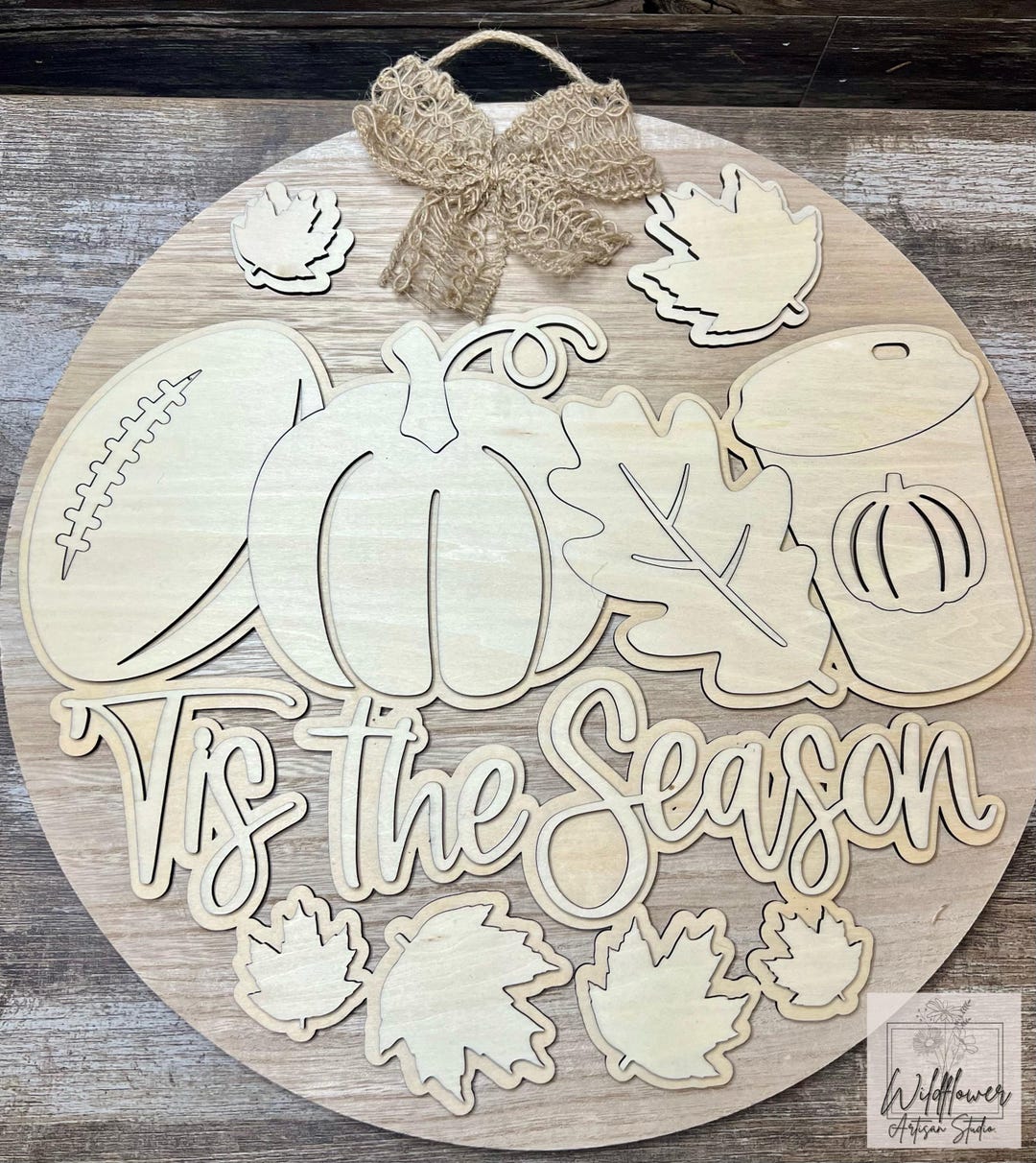 Football & Fall DIY Door Hanger Kit- Fall Football Door Sign - Laser ...
