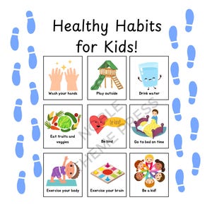 Healthy Habits for Kids Poster - Etsy