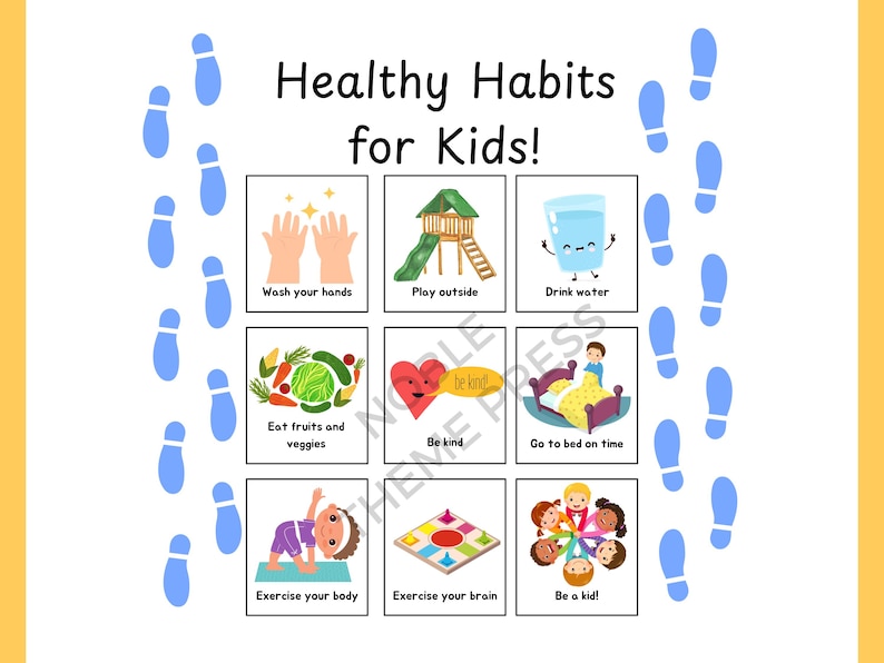 Healthy Habits for Kids Poster - Etsy