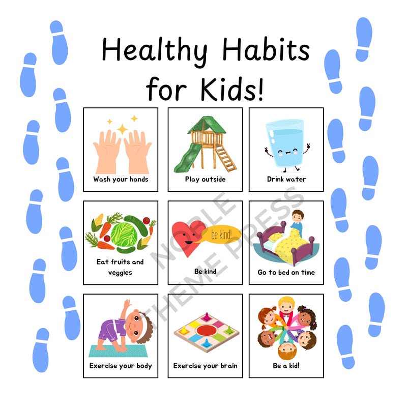 Healthy Habits Poster - Etsy