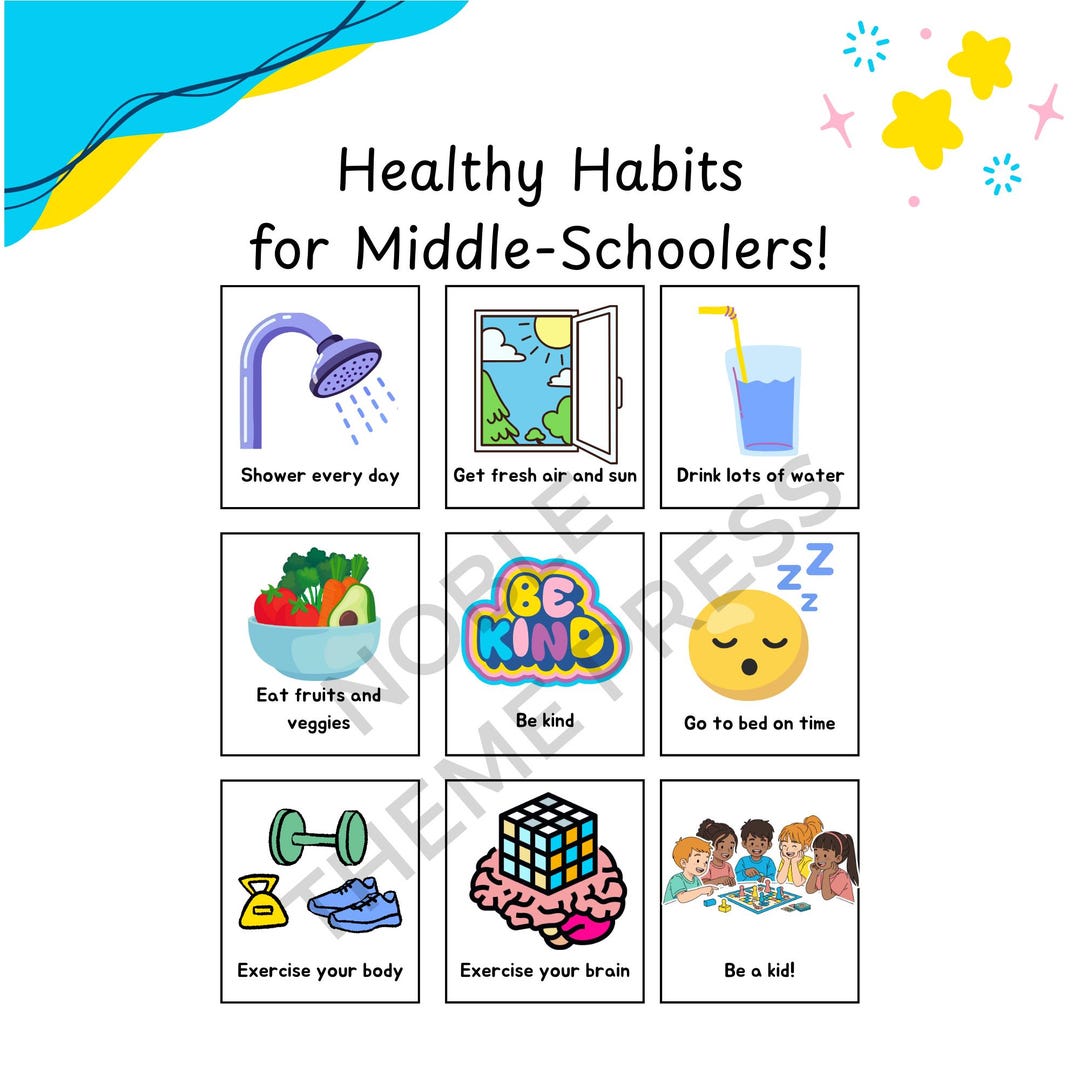 Healthy Habits for Middle-schoolers! - Etsy