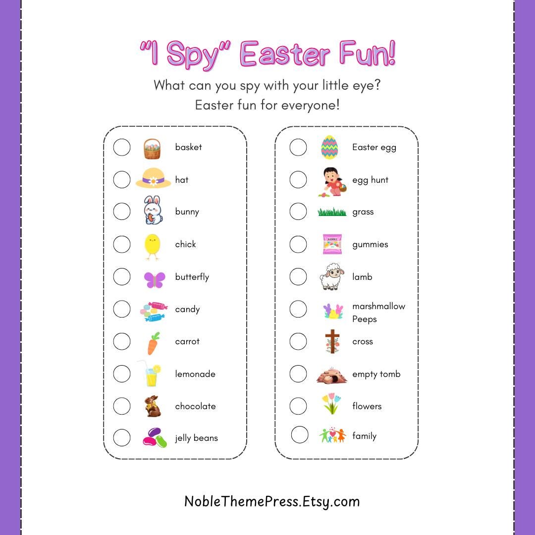 I Spy Easter Activity - Etsy