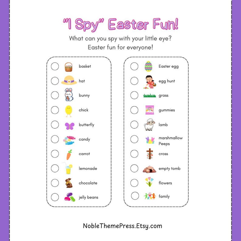 I Spy Easter Activity - Etsy