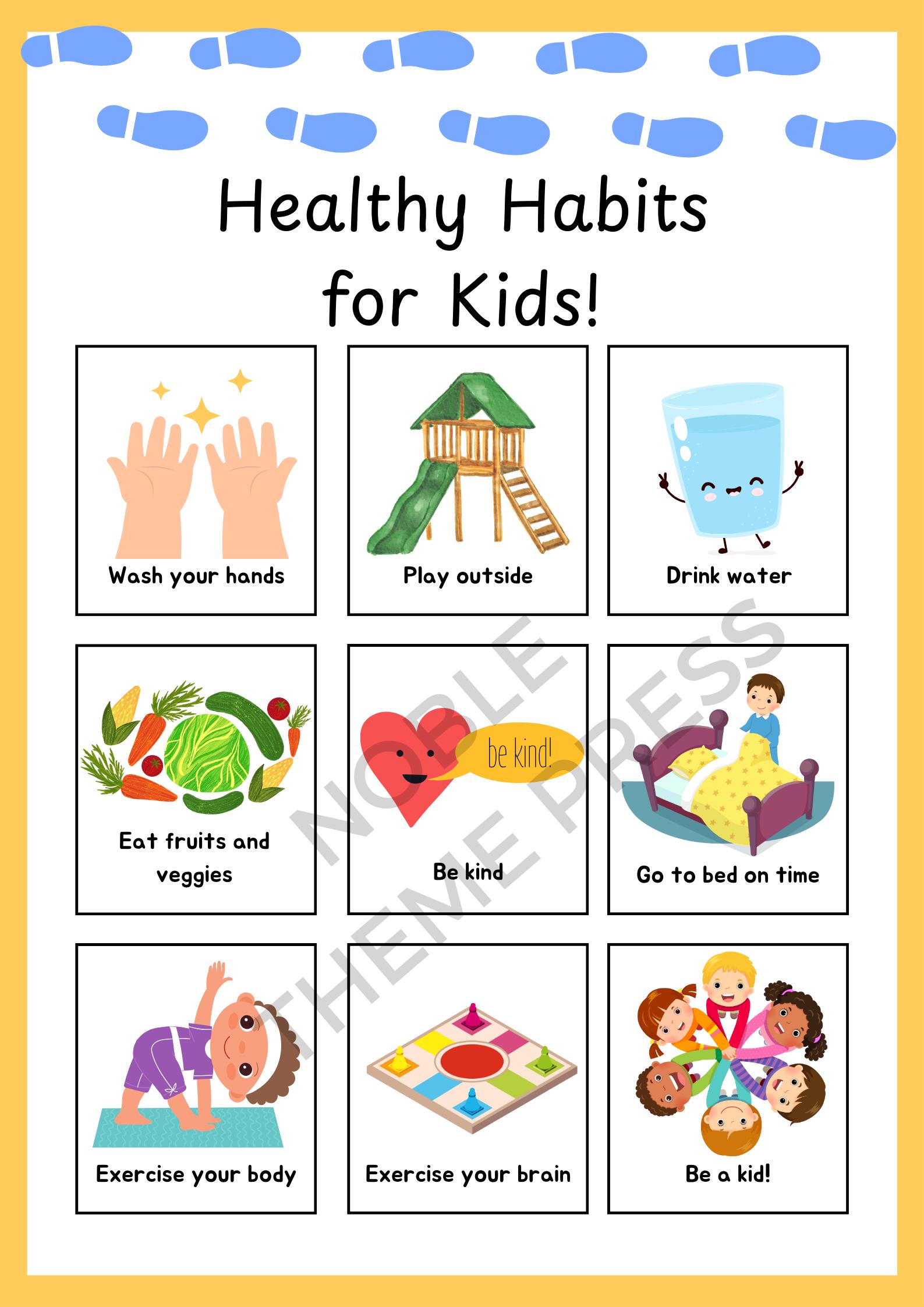 Healthy Habits for Kids Poster - Etsy