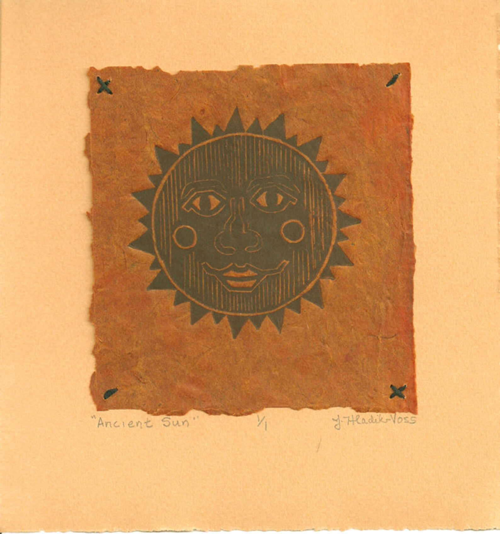 Ancient Sun Linocut Print Aztec Inca Mexico 7 X 8 Signed 1 - Etsy