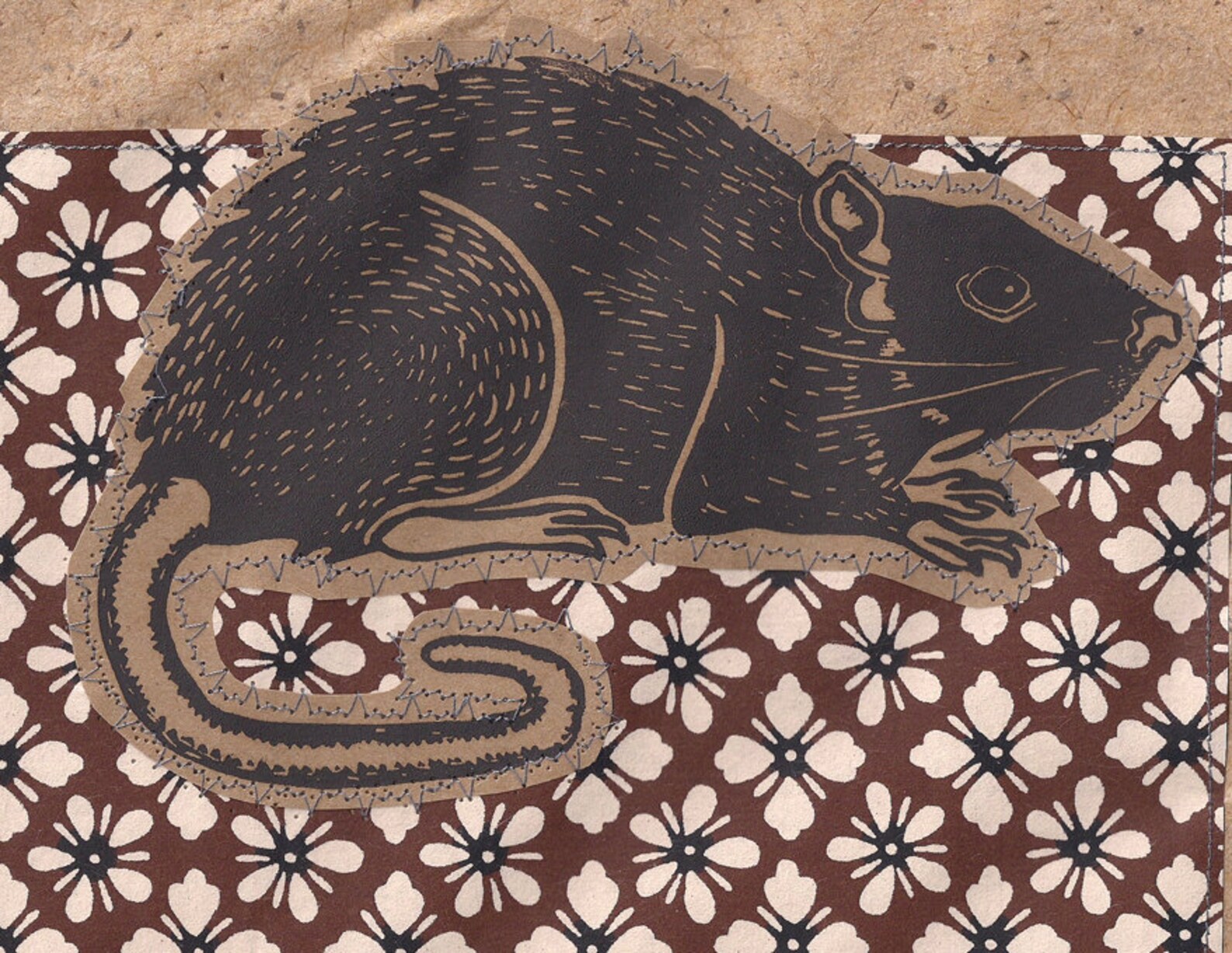 Deco Rat Linocut Collage- Monoprint- Geekery Dark Fun- 8 X 10 Inch - Etsy