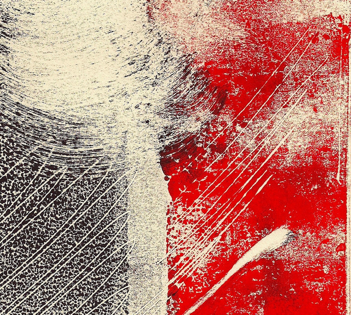 Abstract Art Monotype Print Modern Minimalist Original Wall Art 9 X 11 ...