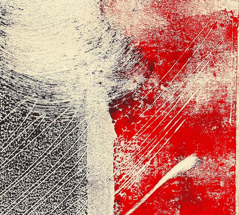 Abstract Art Monotype Print Modern Minimalist Original Wall Art 9 X 11 ...