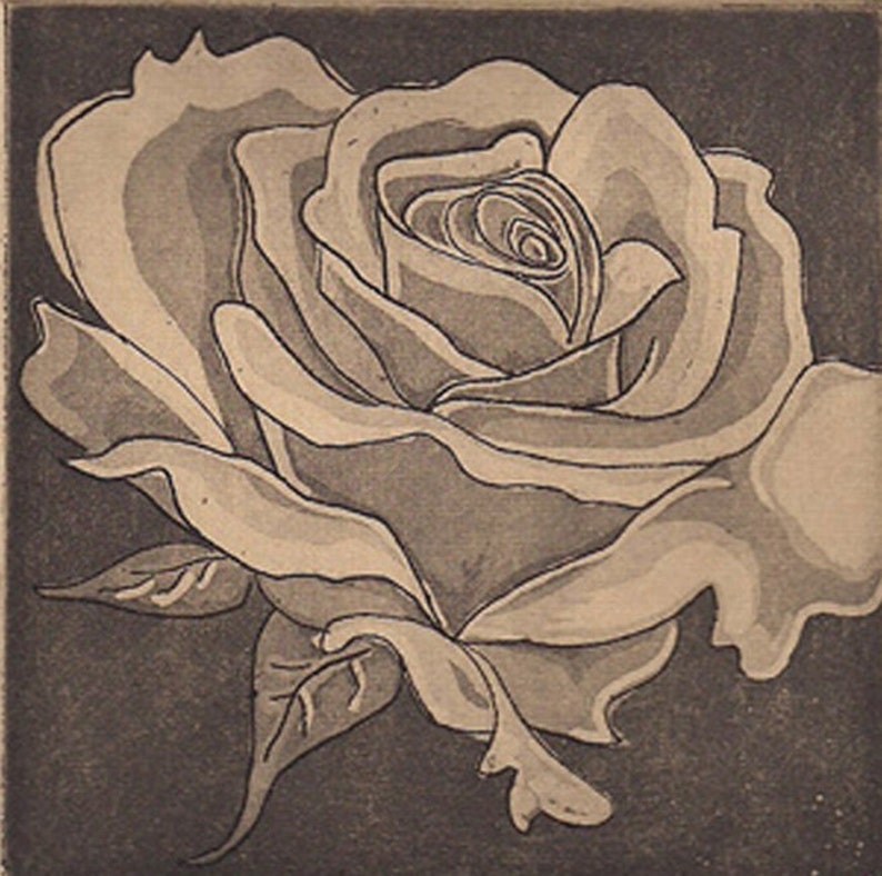 Rose Aquatint Etching- Renaissance Classic Art- 4 of 50- 7 X 9 Inch 18 ...