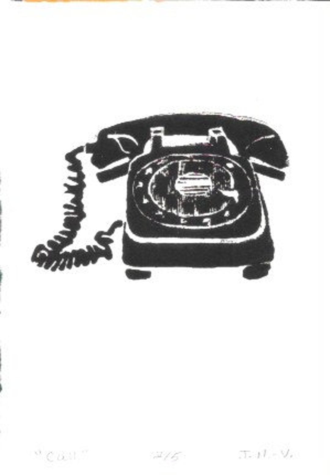 Telephone-call Original Lino Print Edition of 5 - Etsy
