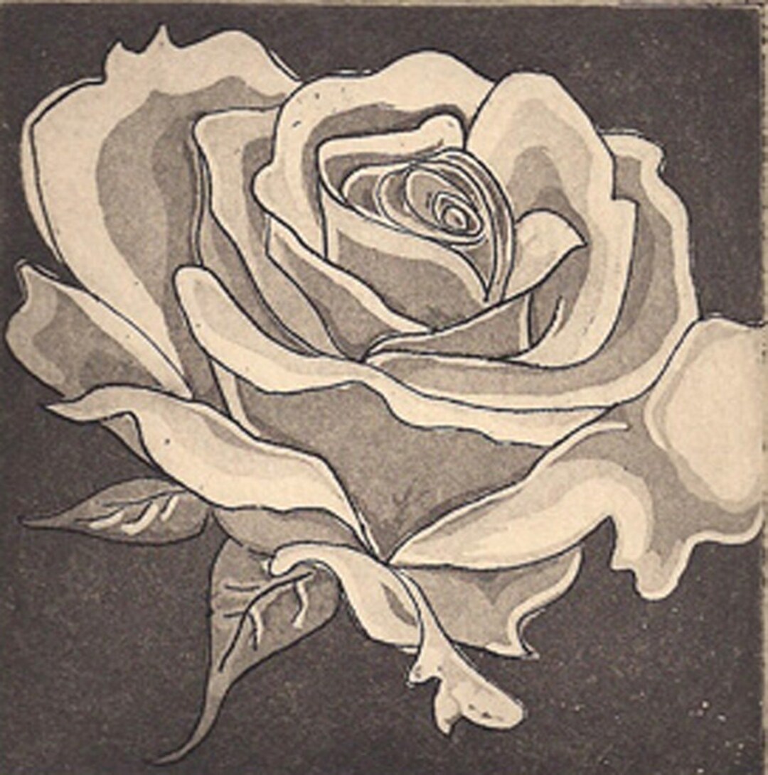 Wedding Day- Rose Aquatint Etching- Victorian Romantic Botanical ...