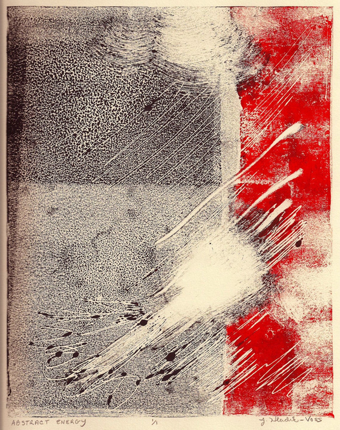 Abstract Art Monotype Print Modern Minimalist Original Wall Art 9 X 11 ...