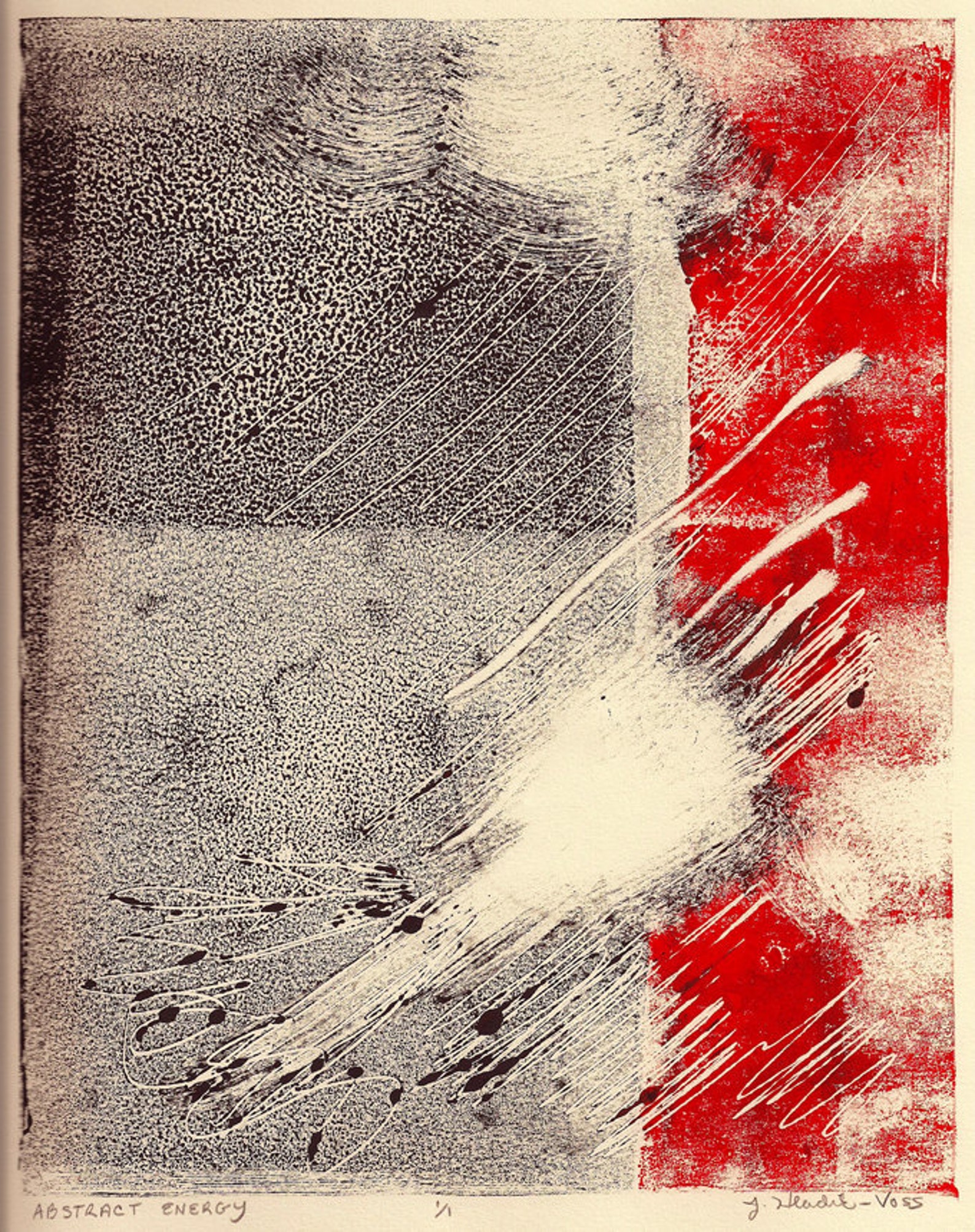 Abstract Art Monotype Print Modern Minimalist Original Wall Art 9 X 11 ...