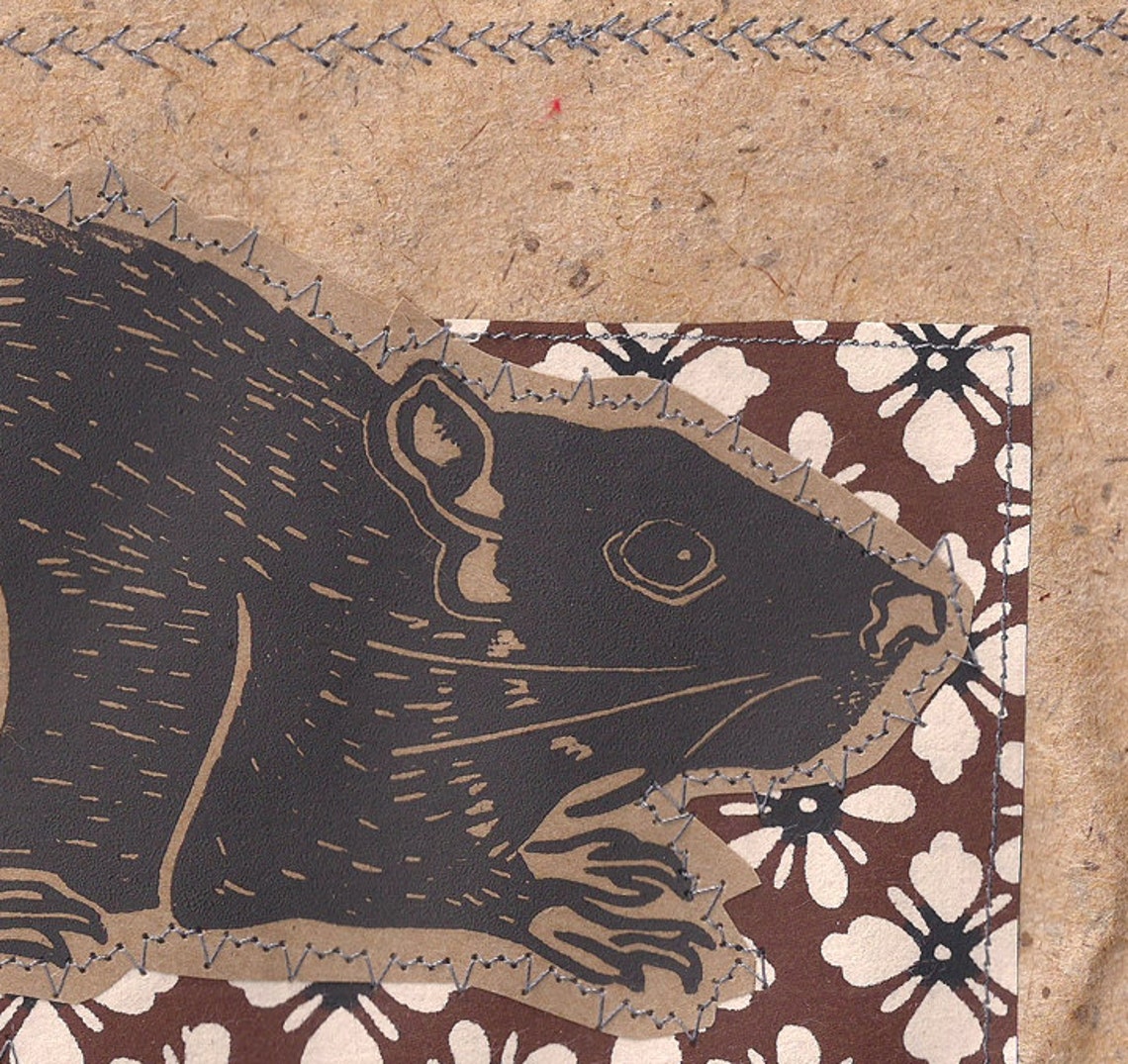 Deco Rat Linocut Collage- Monoprint- Geekery Dark Fun- 8 X 10 Inch - Etsy