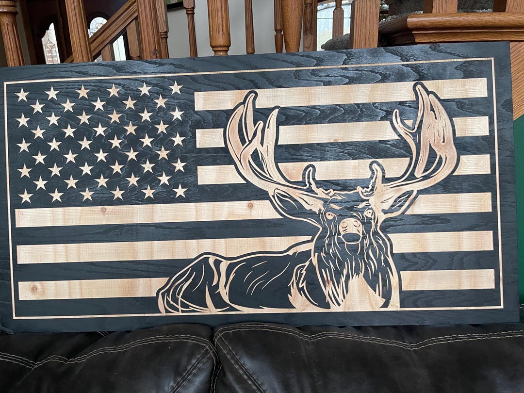 Elk American Flag - Etsy