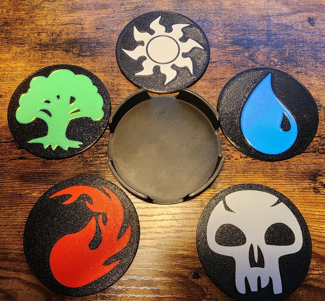 Magic the Gathering Mana Symbol Coaster Set *free Shipping!* - Etsy