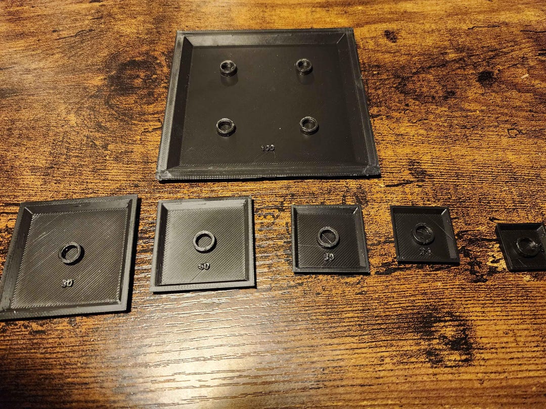 Square Tabletop Wargaming Miniature Bases - 6x2mm Magnet Holes ...