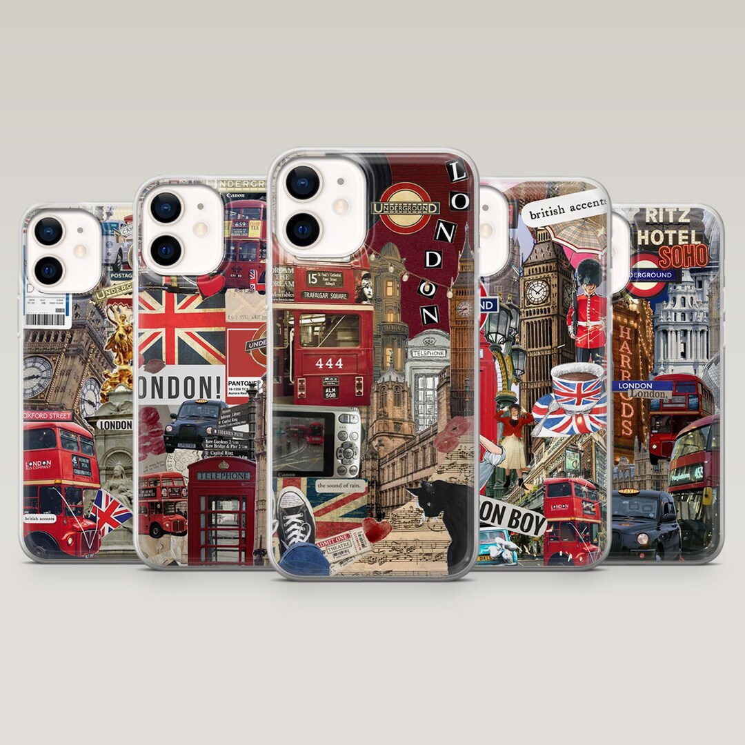 London Phone Case UK British England Collage Cover for iPhone 16, 15 ...