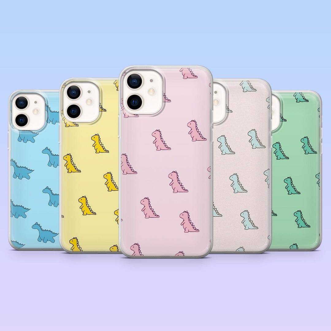 Kawaii Dino Phone Case Dinosaur Cute Animal Cover for iPhone 16, 15, 14 ...