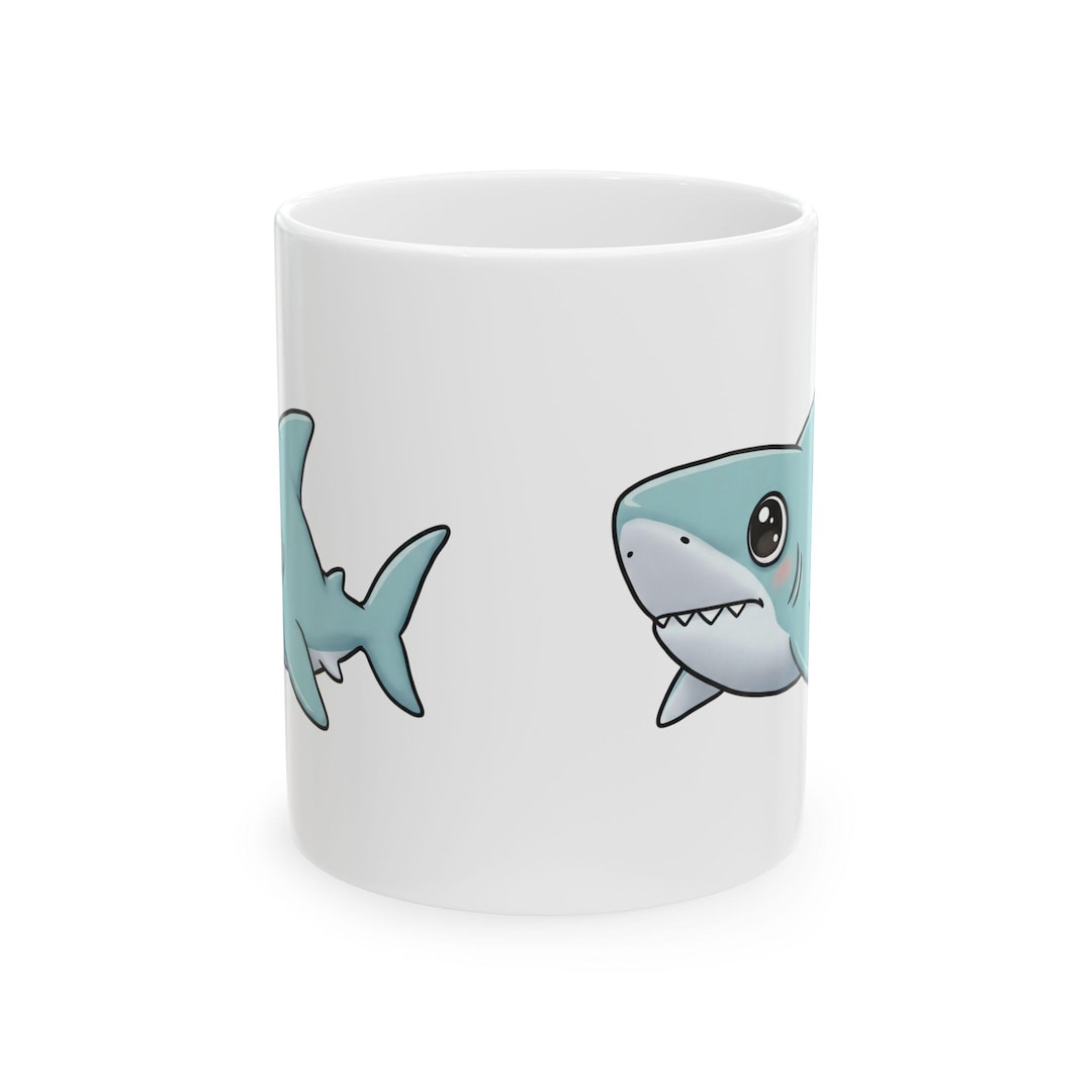 Shark Mug, Cute Ocean Animal Coffee Cup, Shark Lover Gift, Marine Life ...