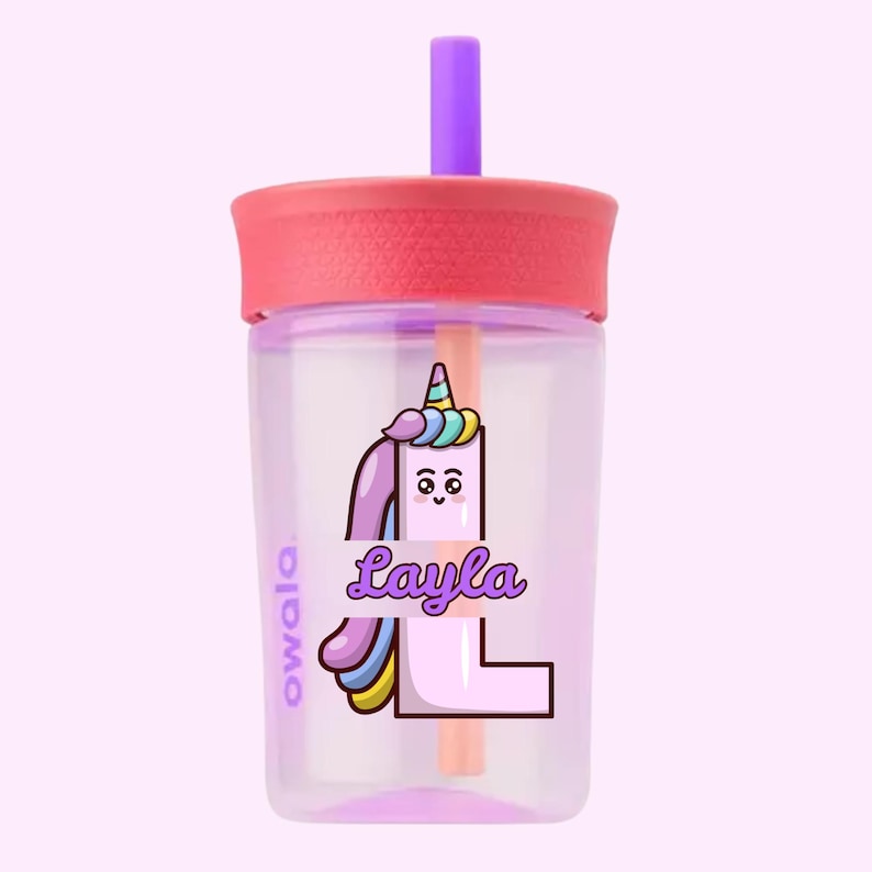 Personalized Owala Kids Plastic Tumbler 15oz Bpa-free Owala Toddler ...