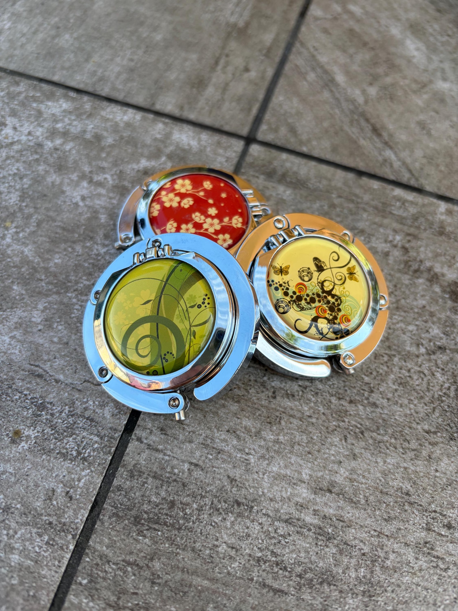 Purse Hook With Compact Mirror | Chic, Foldable Purse/bag Hangers - Etsy