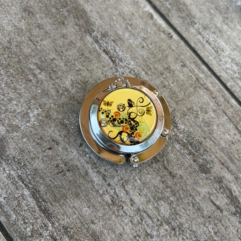 Purse Hook With Compact Mirror | Chic, Foldable Purse/bag Hangers - Etsy