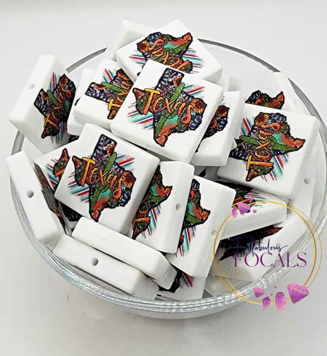 30mm “texas” Custom Silicone Focal Bead - Fantabulous Focals ...