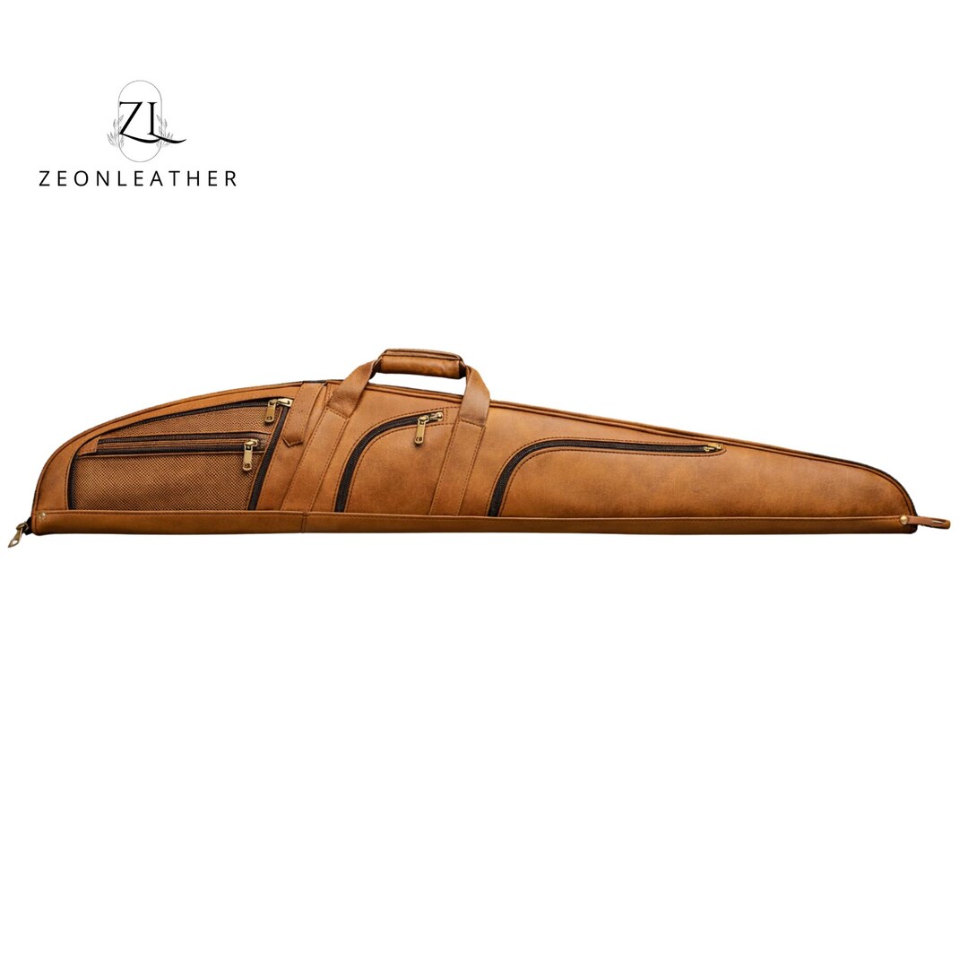 Personalized Leather Rifle Case With Fur Lining | Full Grain Gun Slip ...